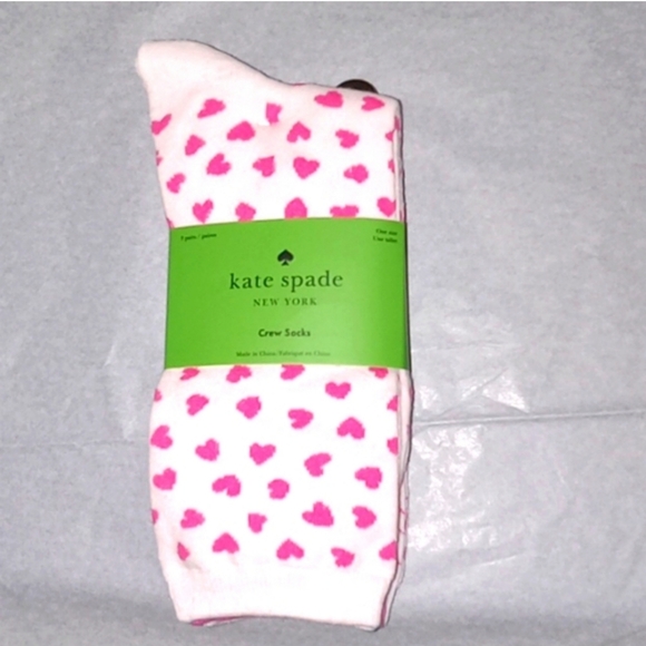 kate spade | Accessories | Kate Spade New York Heart Socks 3 Pairs Crew ...